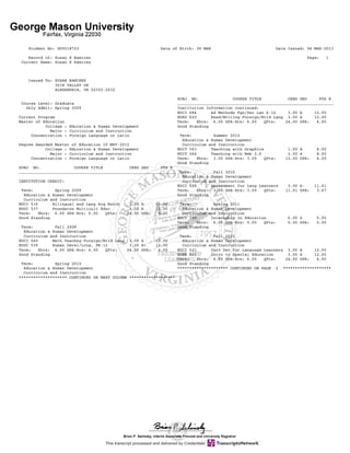 GMU transcript | PDF