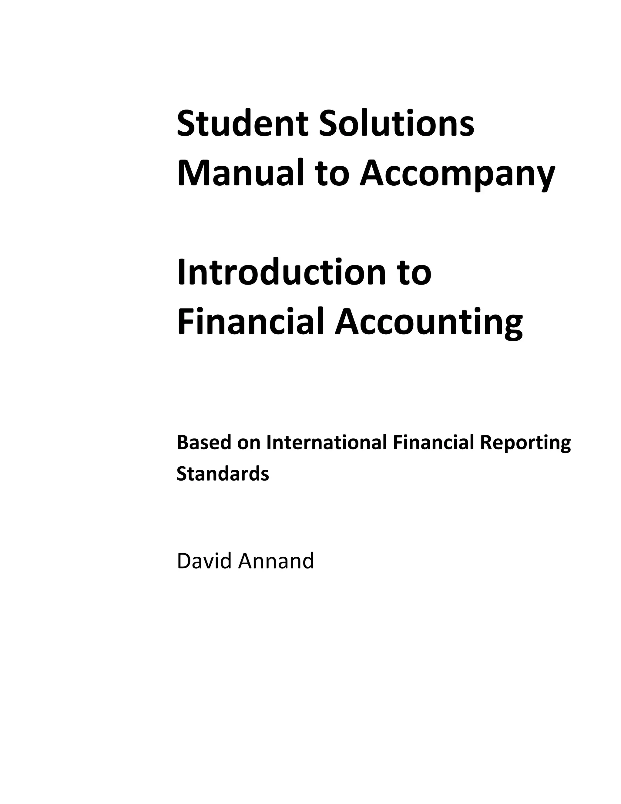 Introduction to Financial Accounting Solutions | PDF | Credit Cards ...