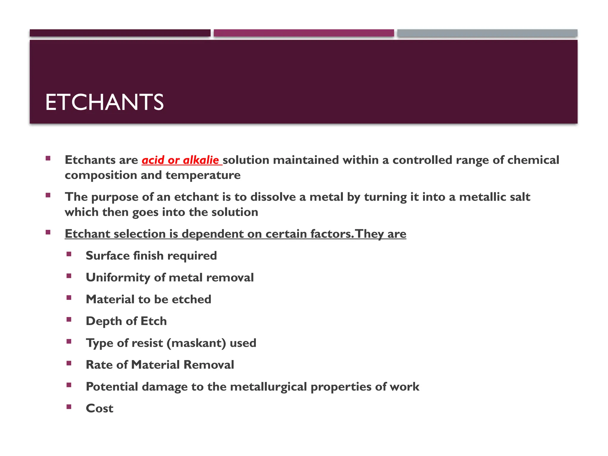 chemical machining principle and working principles | PPTX