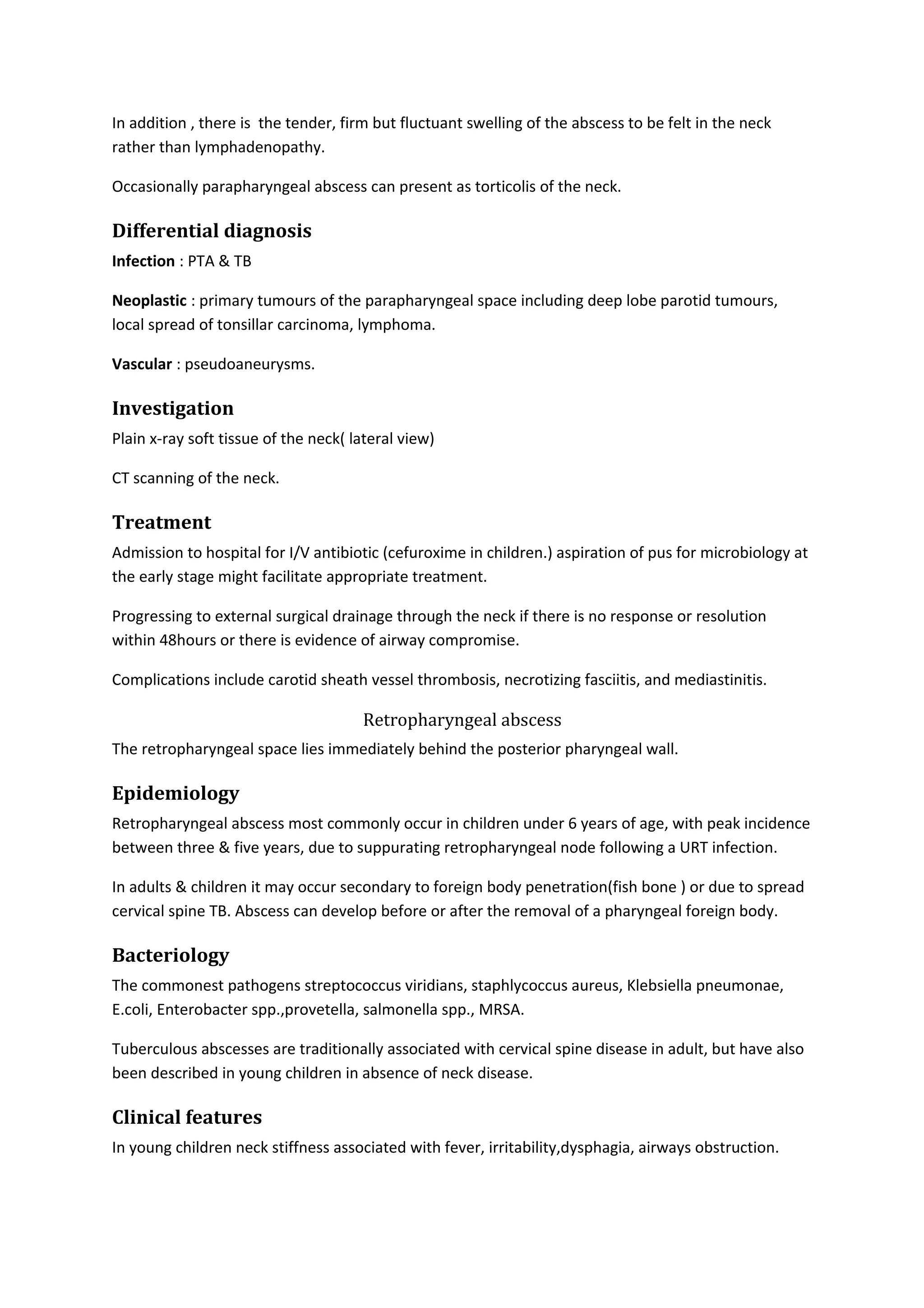 2)acute &chronic pharyngeal abscess | DOC