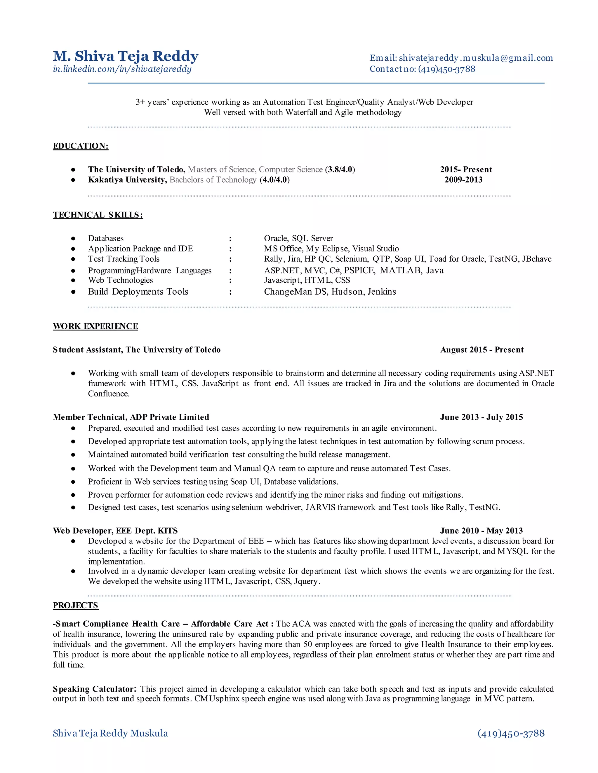 shiva_resume | DOCX