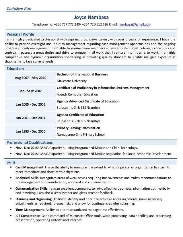 Joyce Nambasa CV