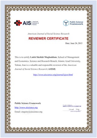 Reviewer Certificate2 | PDF