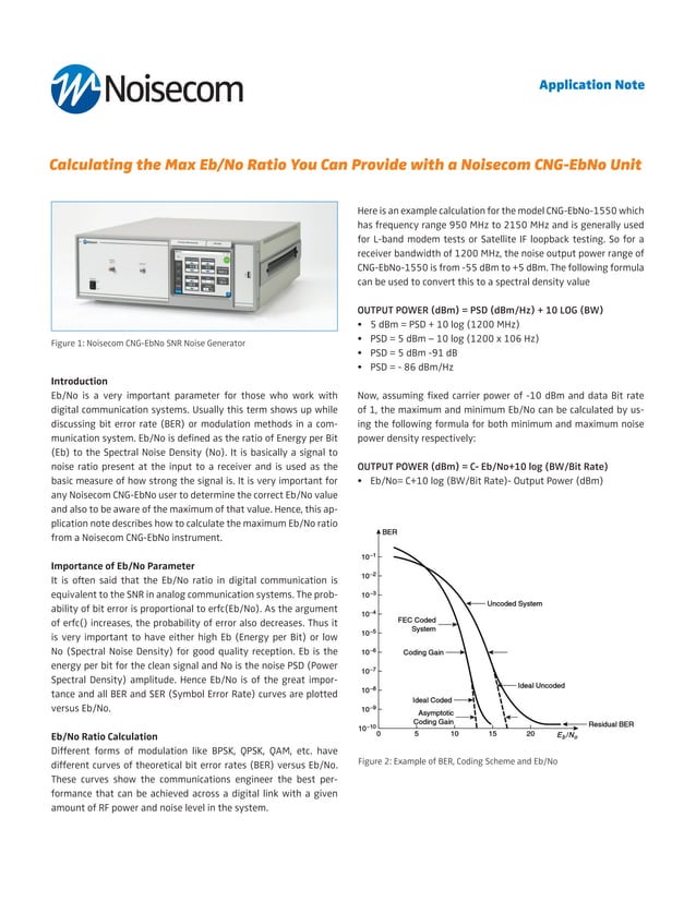 Calculating_EbNo_AppNote | PDF | Digital Audio | Computer Software and ...