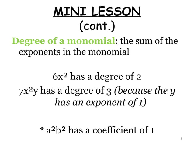 Adding and Subtracting Monomials | PPT | Technology & Computing