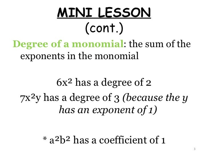 Adding and Subtracting Monomials