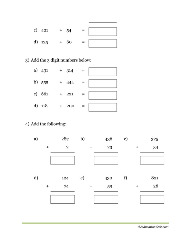 Maths: Addition Worksheet (CBSE Grade II) | PDF | Homework and Study | Education