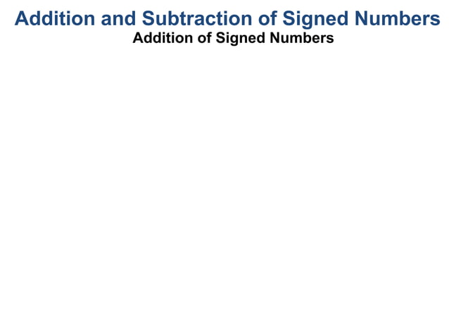 2 addition and subtraction of signed numbers 125s | PPTX