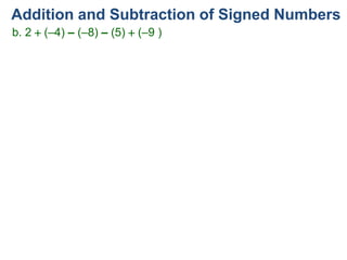 2 addition and subtraction of signed numbers 125s | PPTX