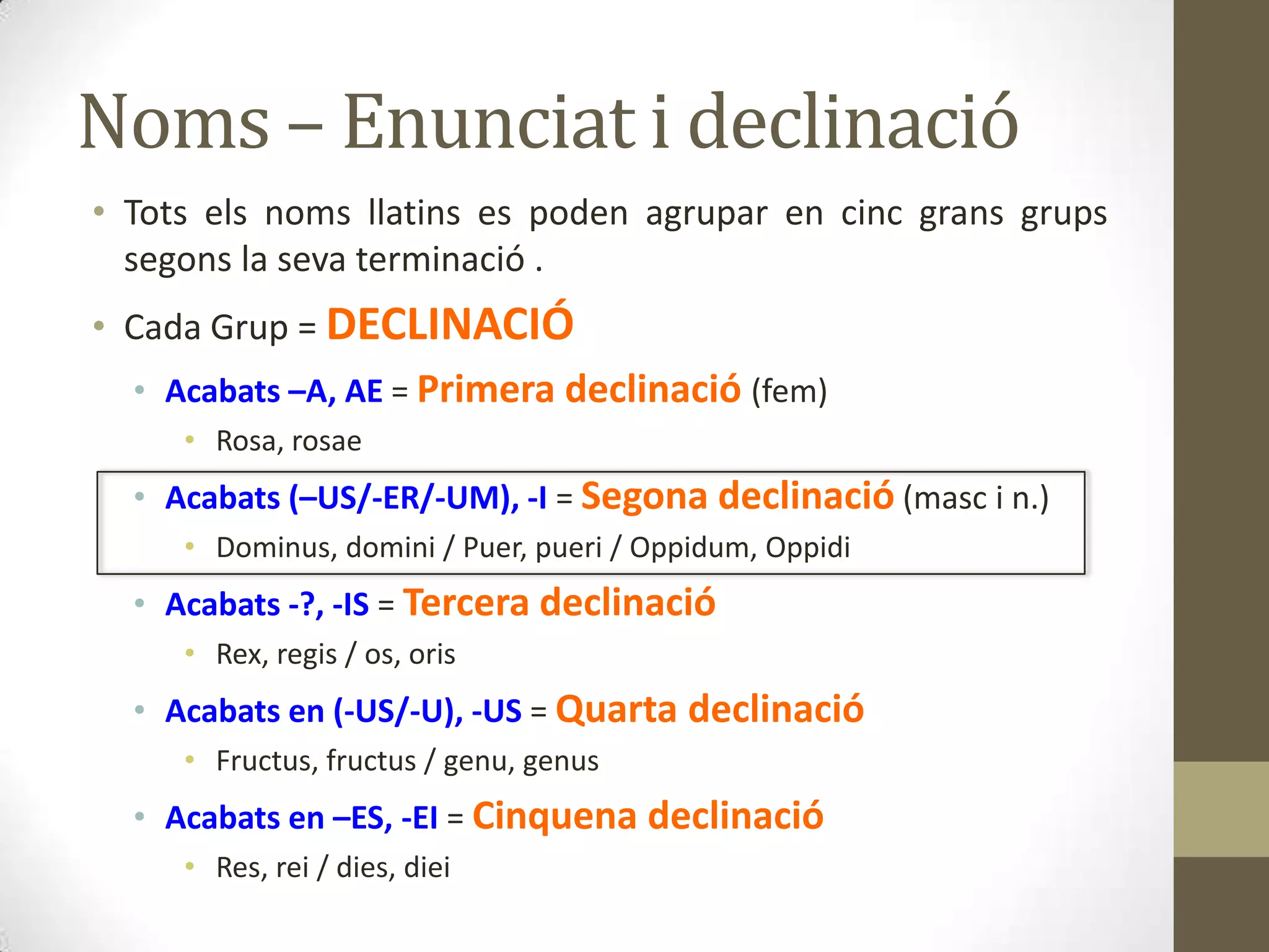 2a declinacio | PPTX