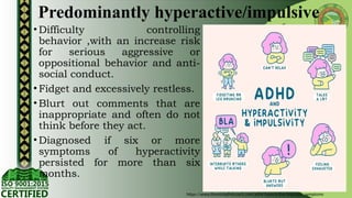 Attention-deficit/hyperactivity disorder (ADHD) | PPTX | Physical ...