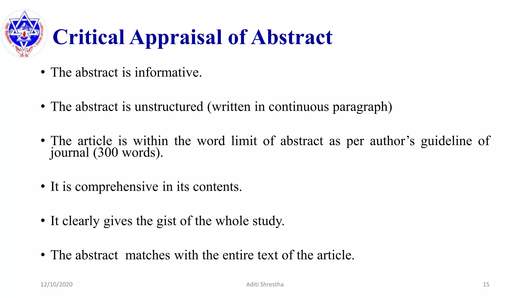 2 aditi shrestha-journal-club-presentation. | PPTX