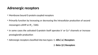 ADRENERGIC NEUROTRANSMISSION AND RECEPTORS.pptx