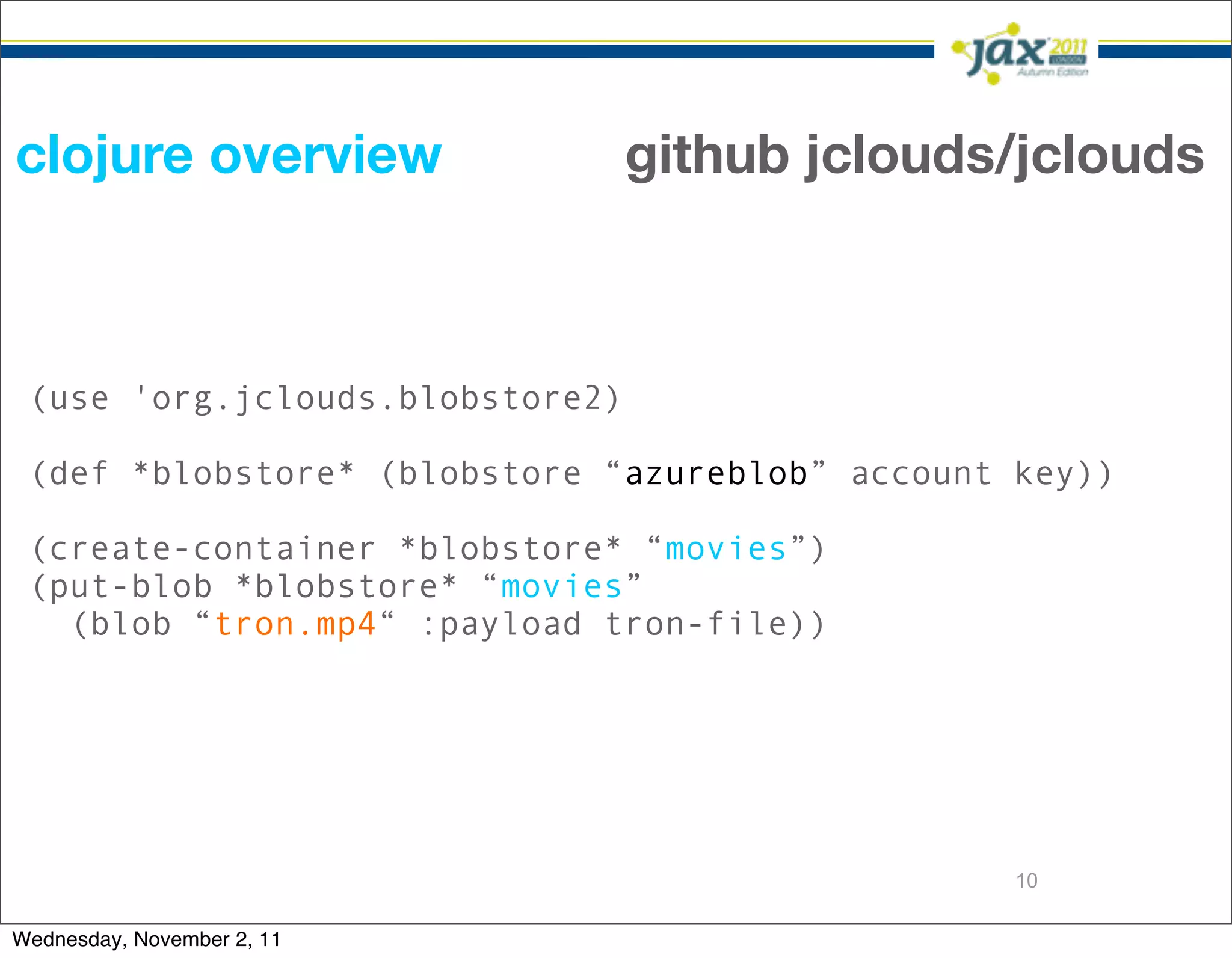 Java Tech And Tools Big Blobs Moving Big Data In And Out Of The Cloud Adrian Cole Ppt