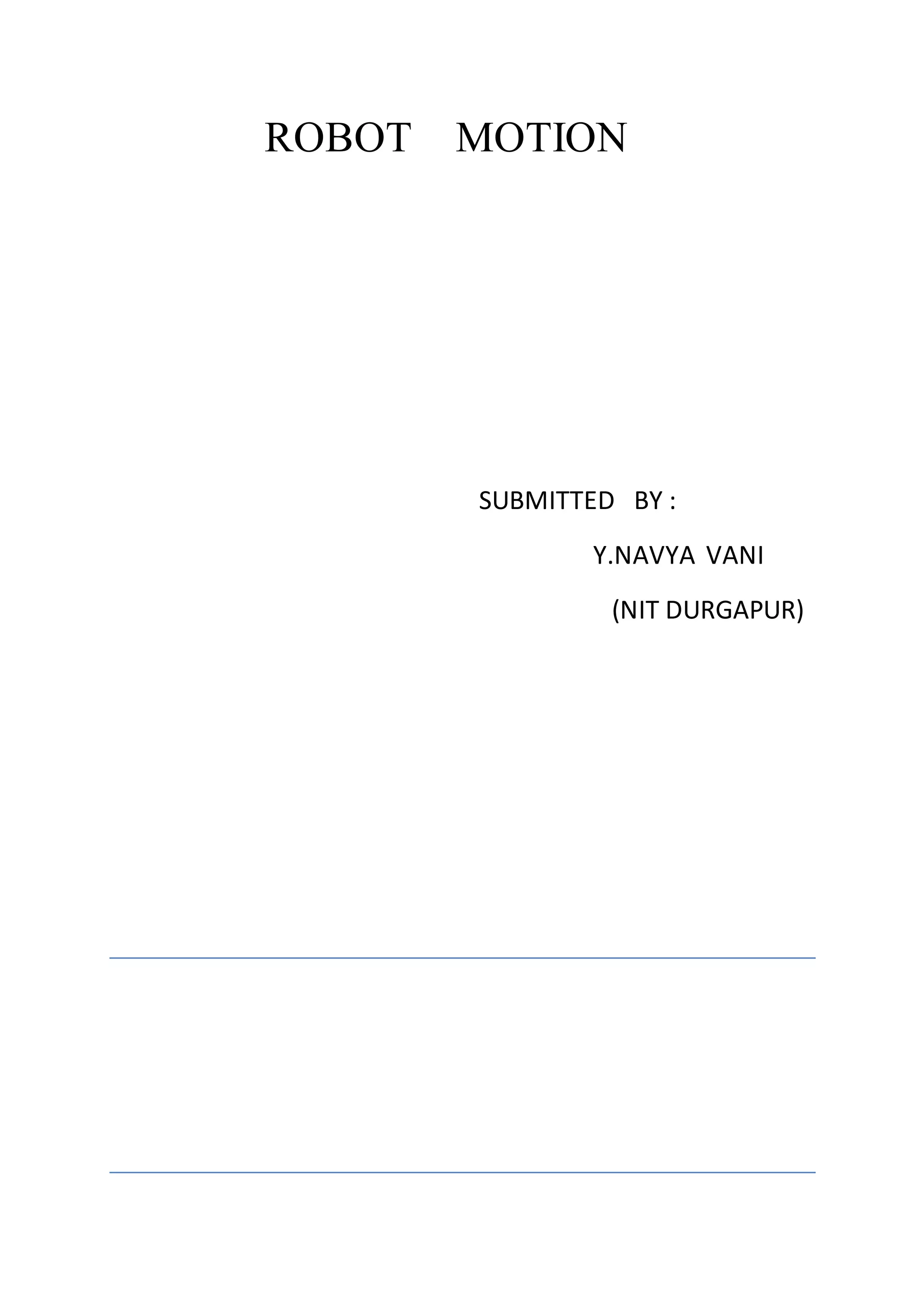 ROBOT MOTION | DOCX