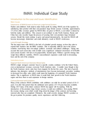 IMAX - Strategic Management Case Study | DOCX