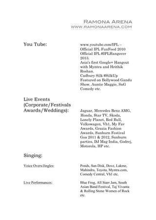 Ramona Arena CV 2015 | PDF