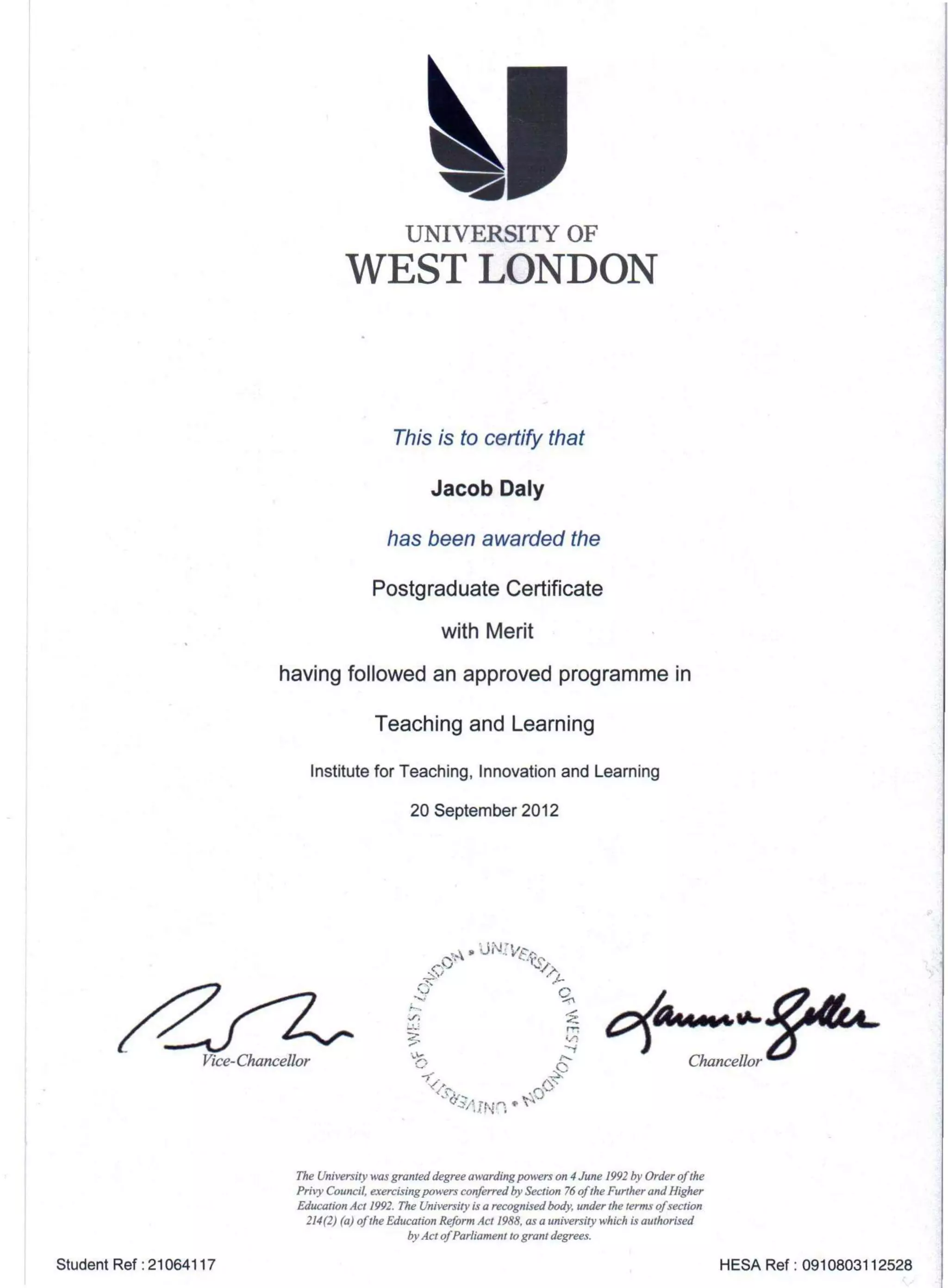 Post Graduate Certificate Ed | PDF