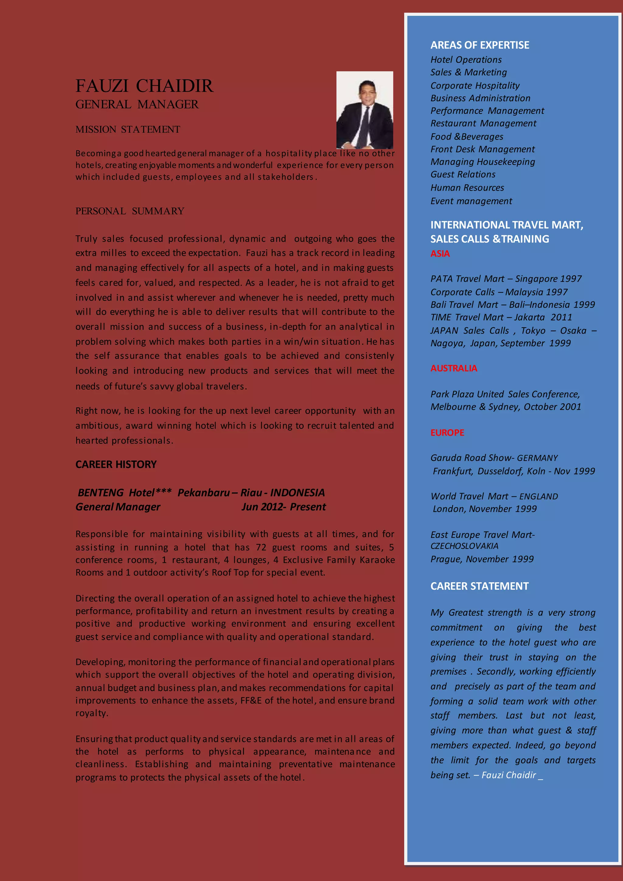 Fauzi Chaidir CV 2015 | PDF