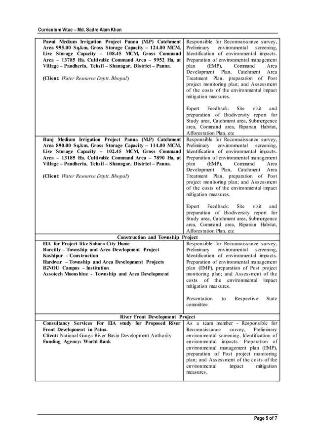 Sadre alam (C.V) | PDF