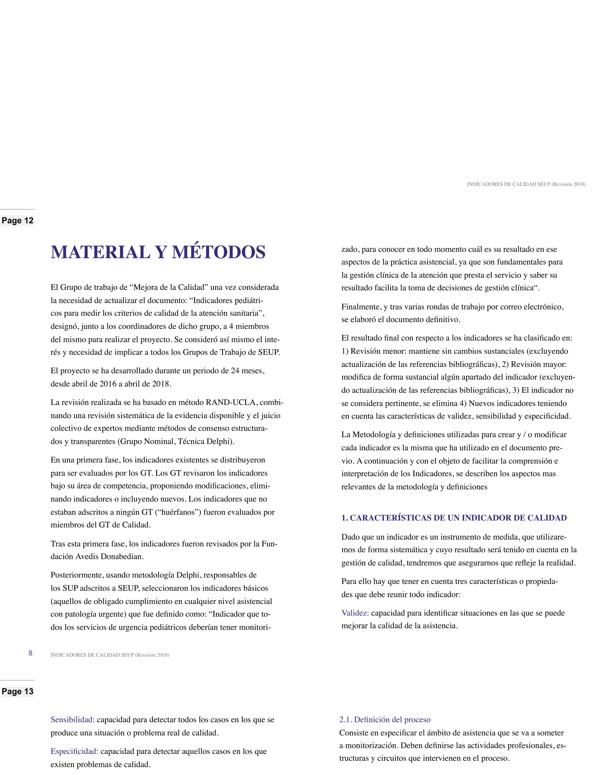 2a Edición de los indicadores de calidad de la Sociedad Española de ...