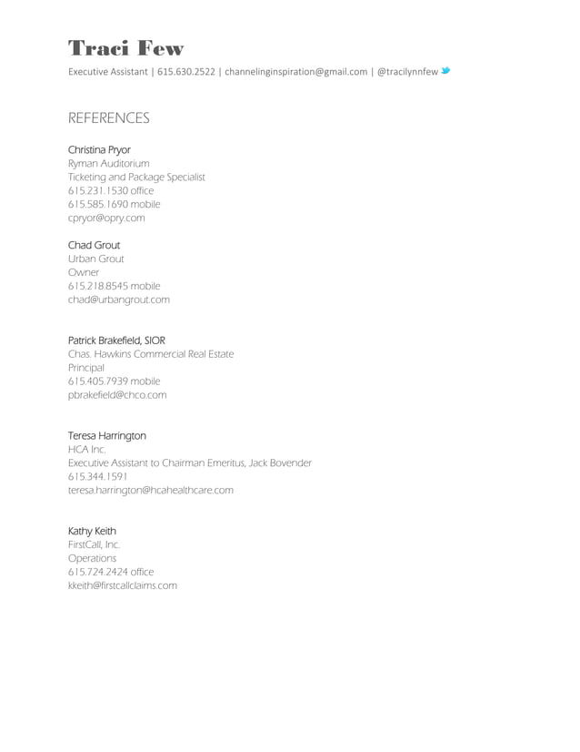 Traci Few - 2016 Resume | PDF