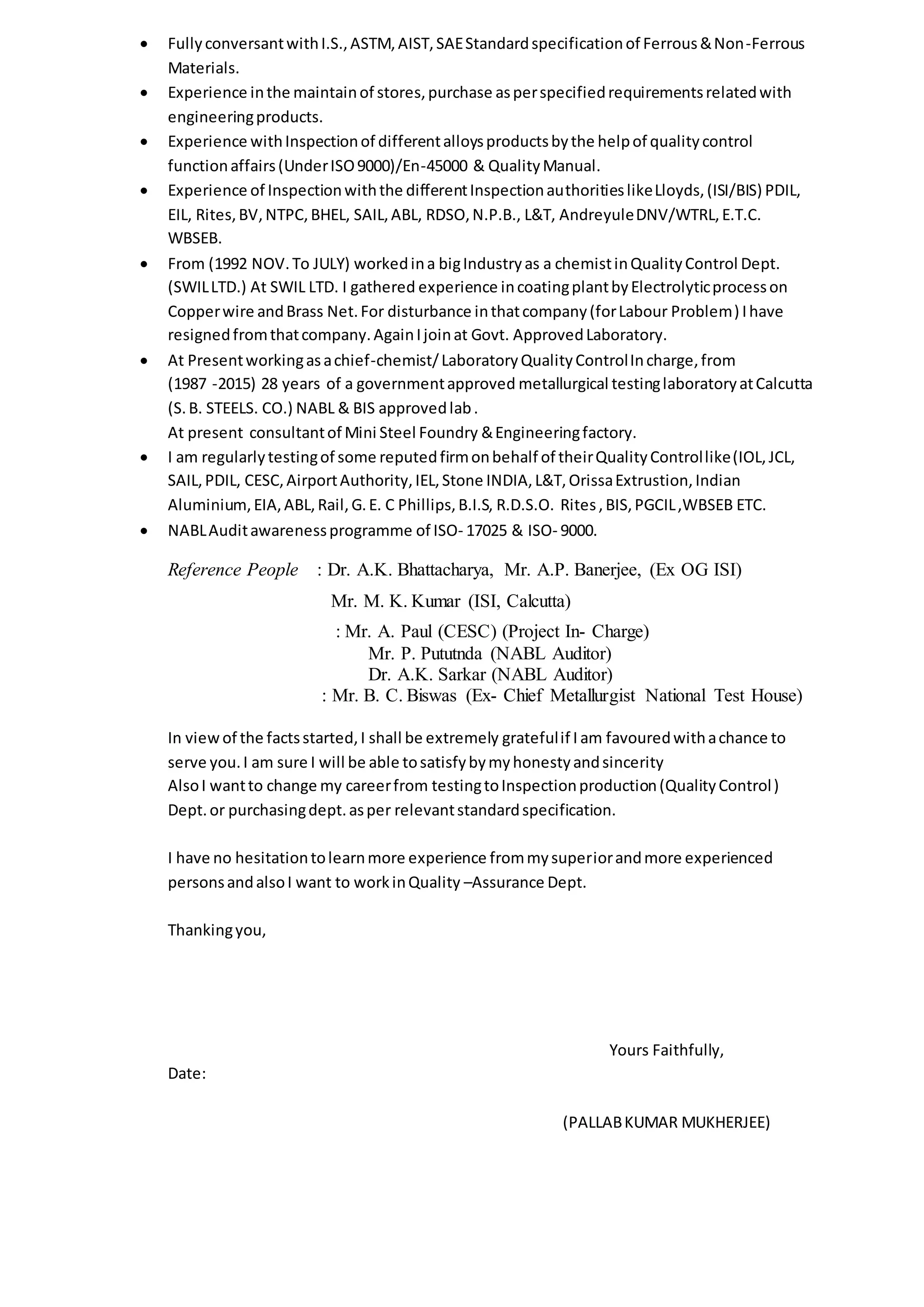 Biodata of Pallab Kumar Mukherjee (14) | PDF Biodata of Pallab Kumar Mukherjee (14) | PDF