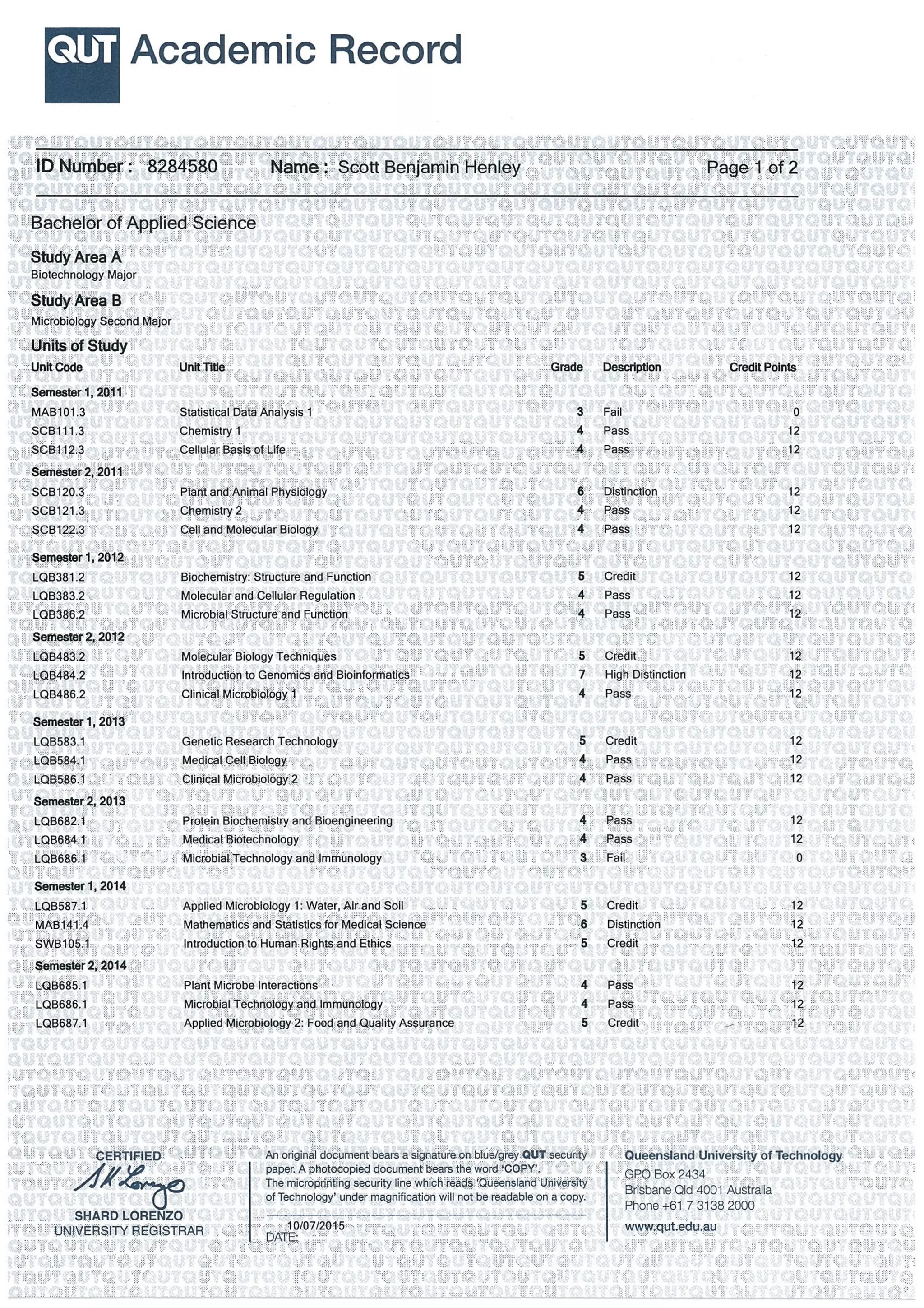 Academic History | PDF