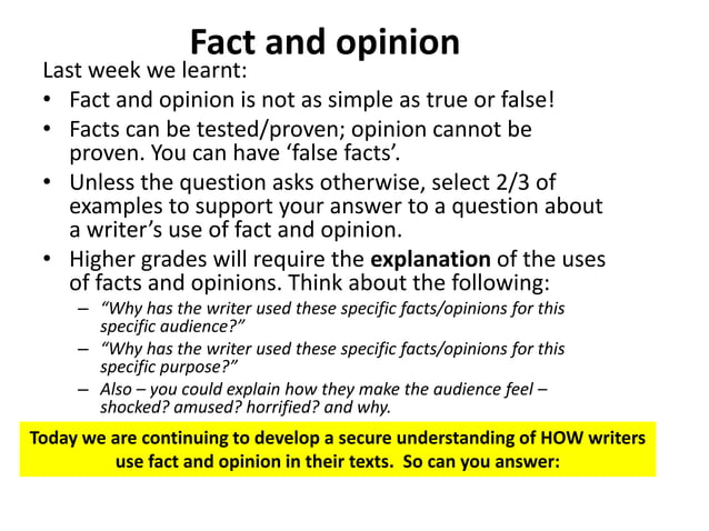 Fact and Opinion | PPT