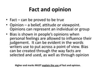 Fact and Opinion | PPT