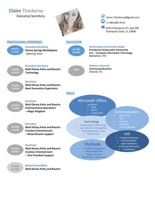 022216 Thackeray Claire - Resume | PDF