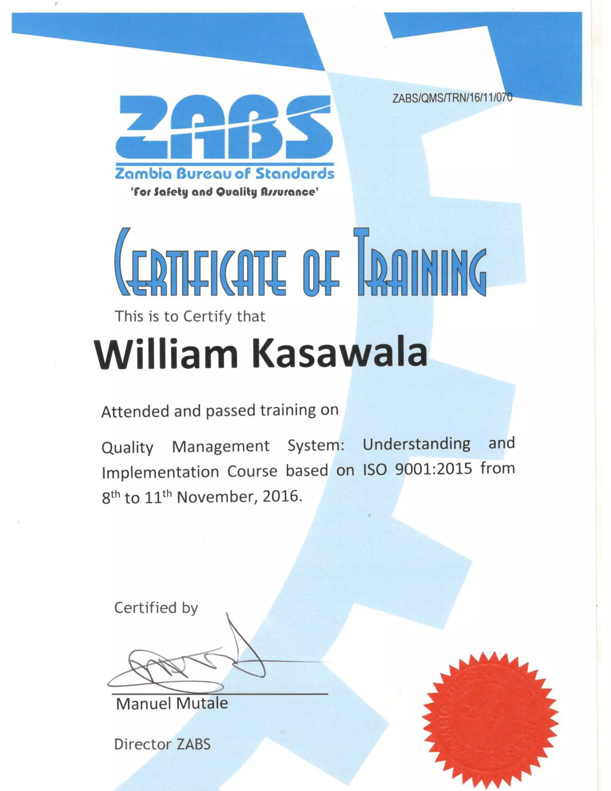 ZABS QMS CERTIFICATE | PDF