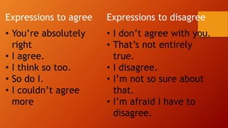 Agreeing and Disagreeing | PPTX