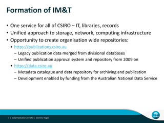 Data publication at CSIRO | PPT