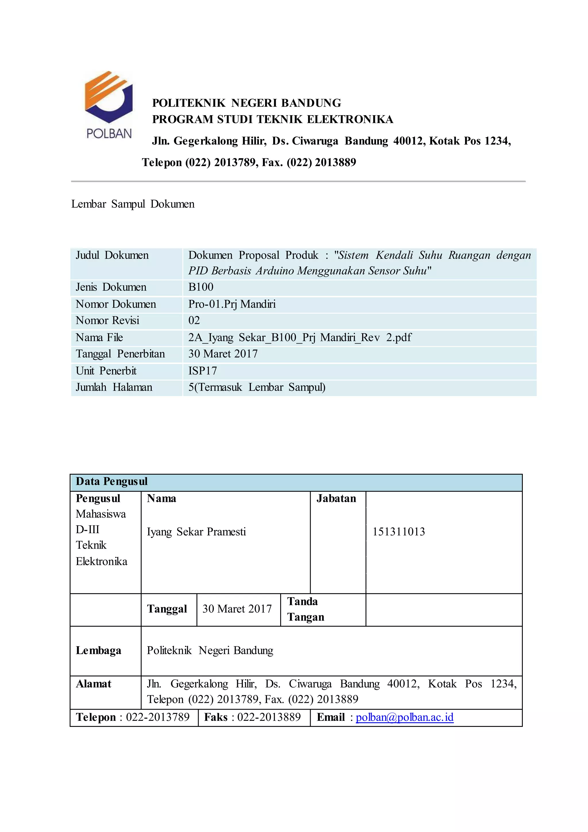 Sistem Kendali Suhu Ruangan dengan PID Berbasis Arduino Menggunakan ...