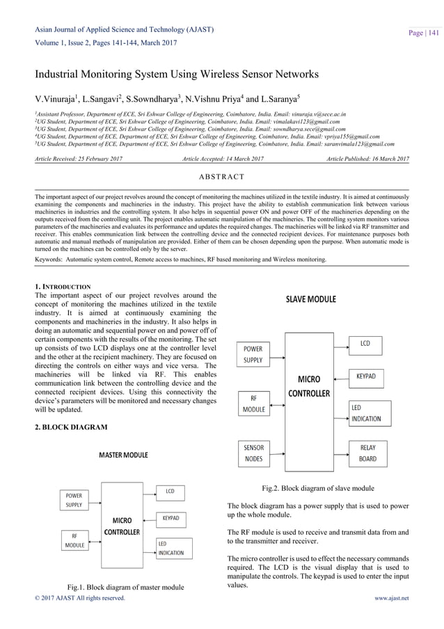 Industrial Monitoring System Using Wireless Sensor Networks | PDF | Computer Peripherals | Computing