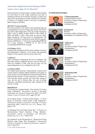 Aadhar Based Electronic Voting Machine | PDF