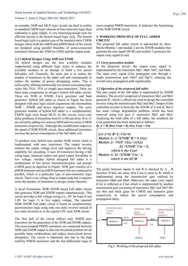 Design and Analysis of Low Power High Speed Hybrid logic 8-T Full Adder Circuit | PDF