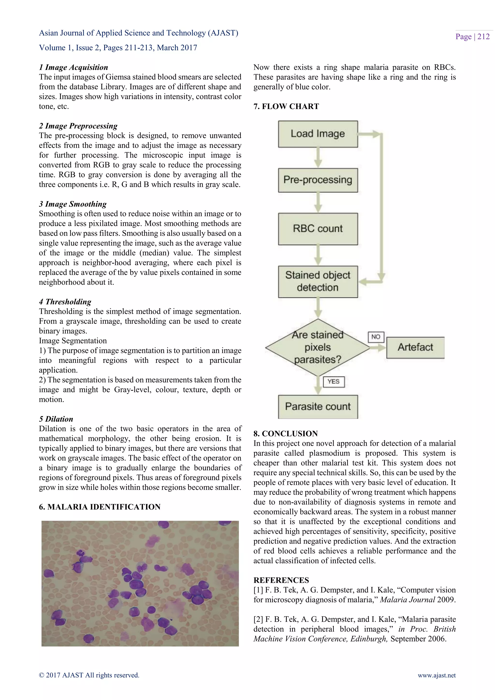 Detection of Malarial Parasite in Blood Using Image Processing | PDF