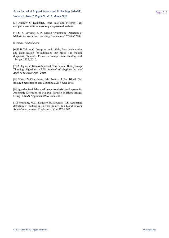 Detection of Malarial Parasite in Blood Using Image Processing | PDF