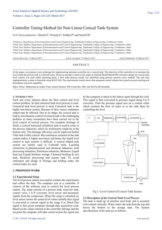 Controller Tuning Method for Non-Linear Conical Tank System | PDF ...