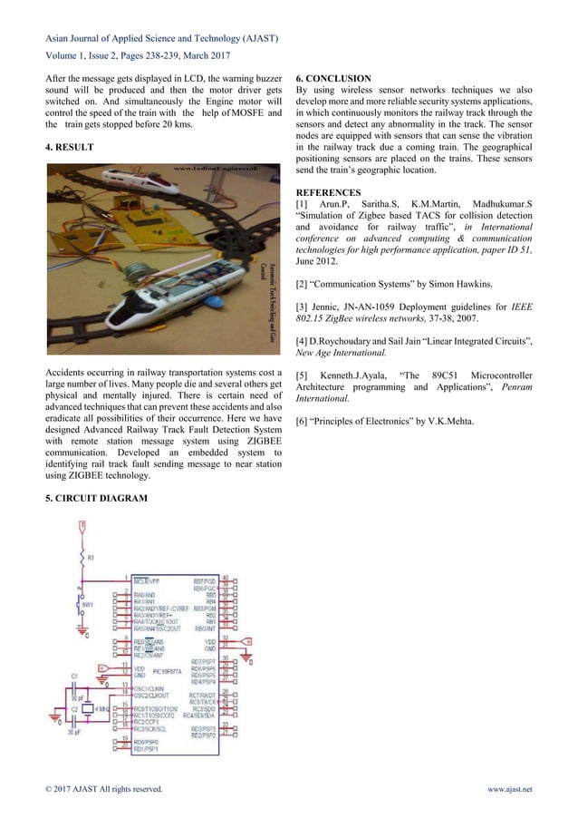 Railway Track Fault And Obstacles Detection And Control Using Zigbee Pdf