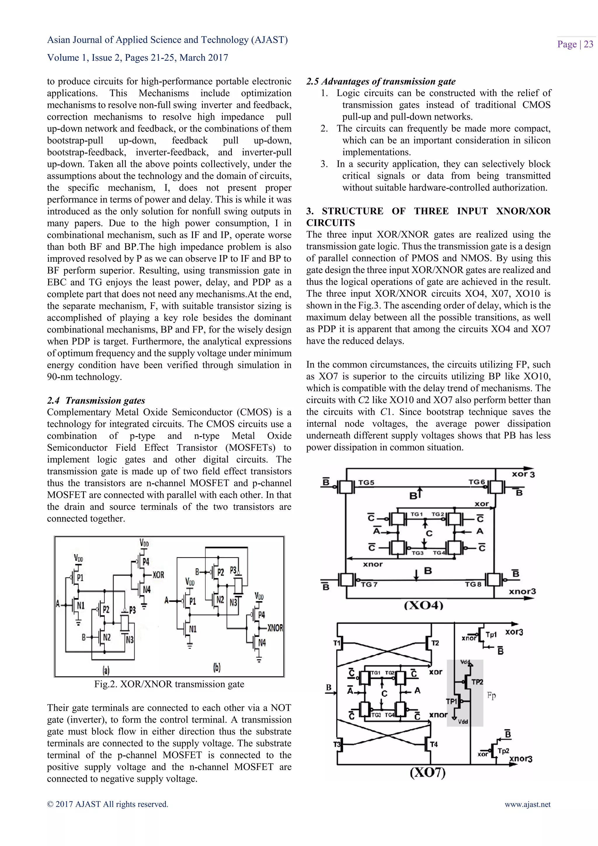 Design of Three-Input XOR/XNOR using Systematic Cell Design Methodology ...