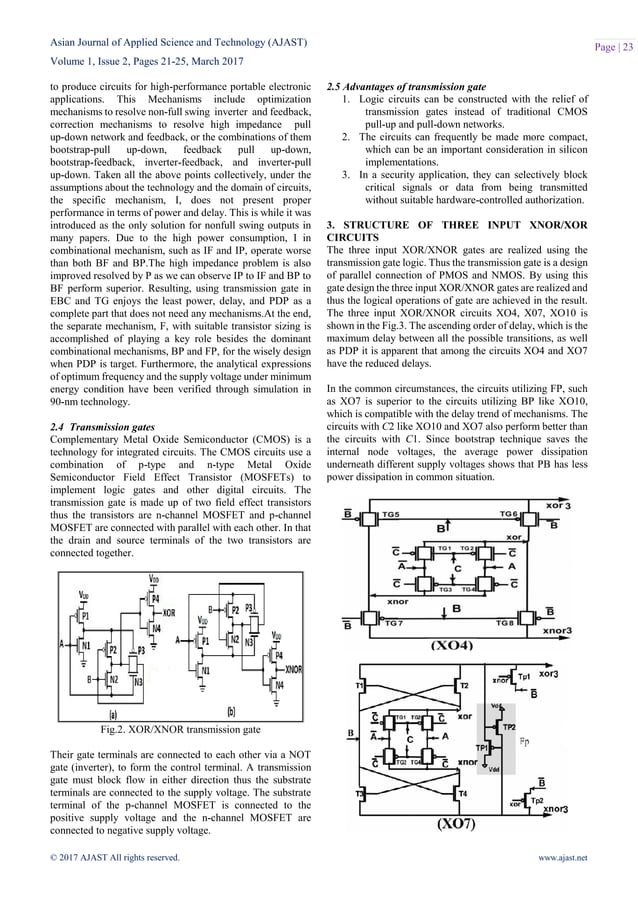 Design of Three-Input XOR/XNOR using Systematic Cell Design Methodology | PDF