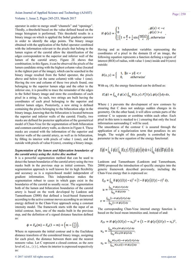 Automatic Segmentation Of The Lumen Of The Carotid Artery In Ultrasound B Mode Images Pdf