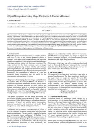 Object Recognition Using Shape Context with Canberra Distance | PDF