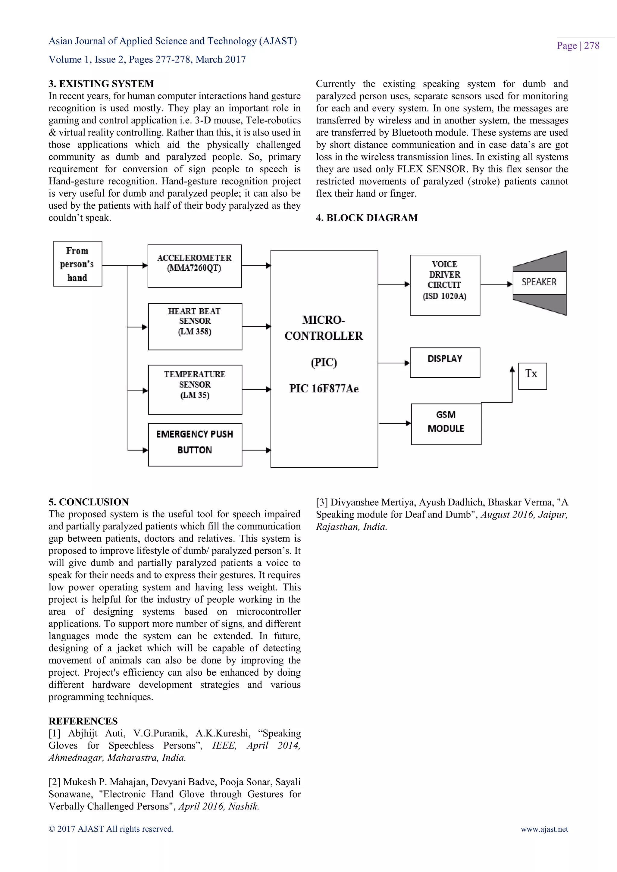 An Electronic Support System for Dumb and Paralyzed Person | PDF ...