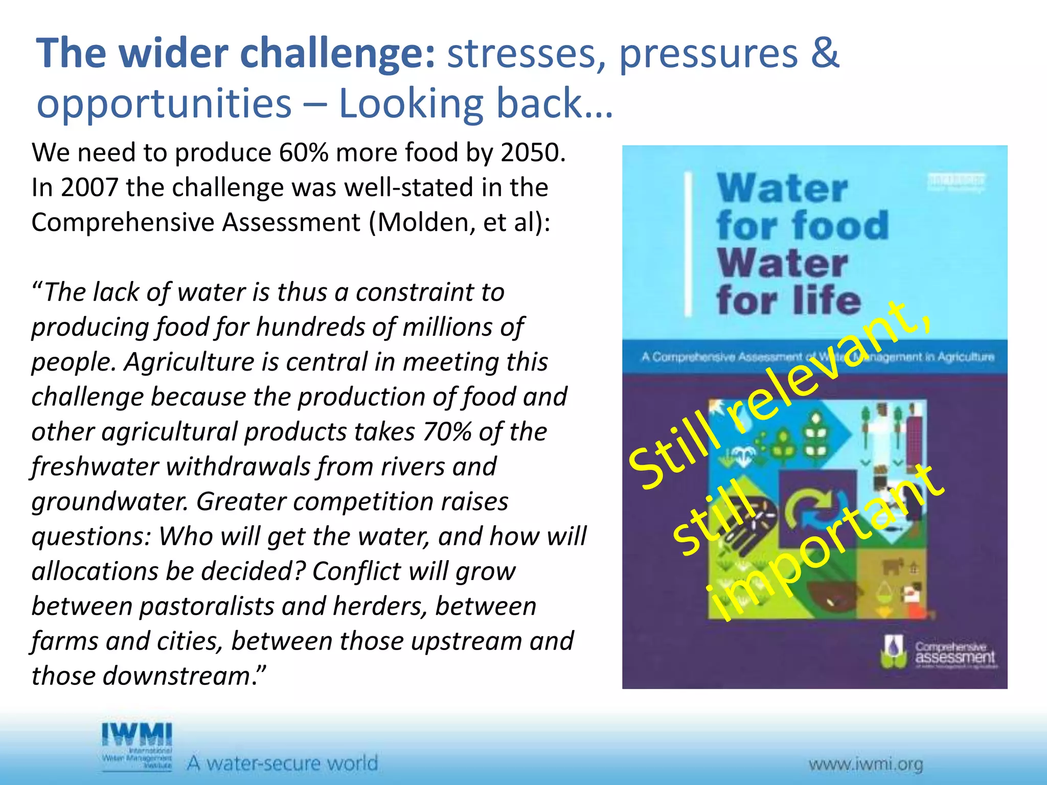 Innovations in water management for agriculture: New pathways, future ...