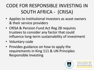 Integrated Reporting: The South African Experience | PPT