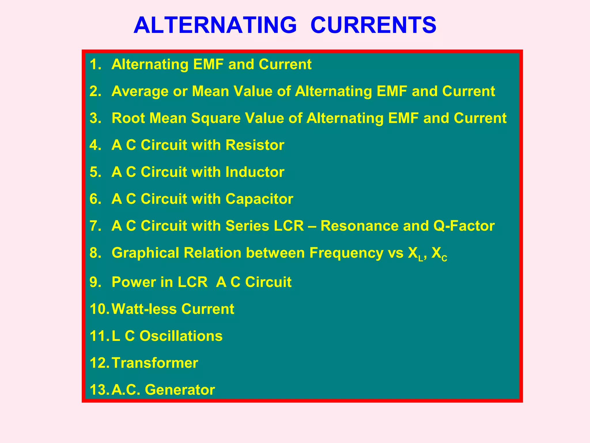 Alternating Currents Class 12 | PPT